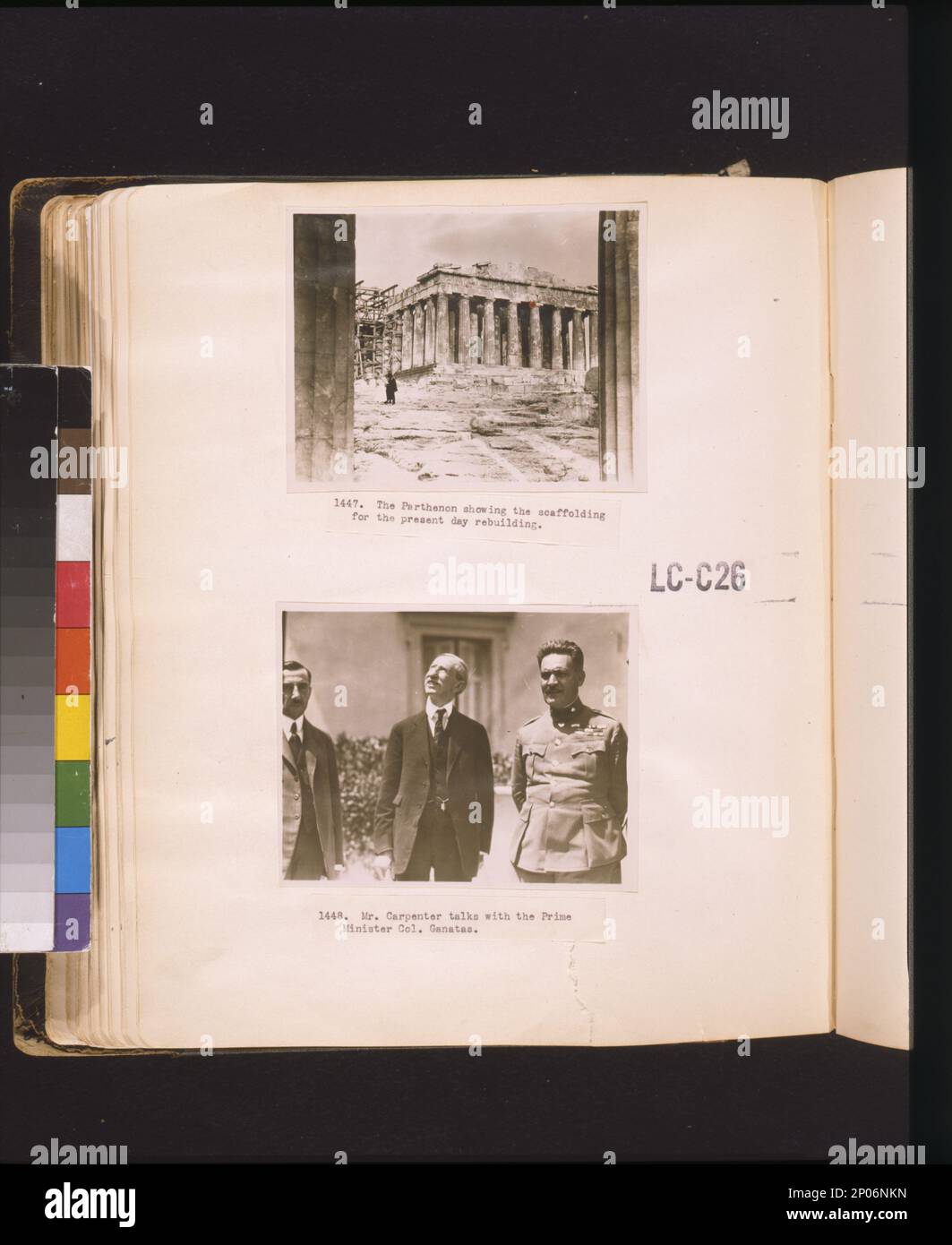 The Parthenon showing the scaffolding for the present day rebuilding Mr ...