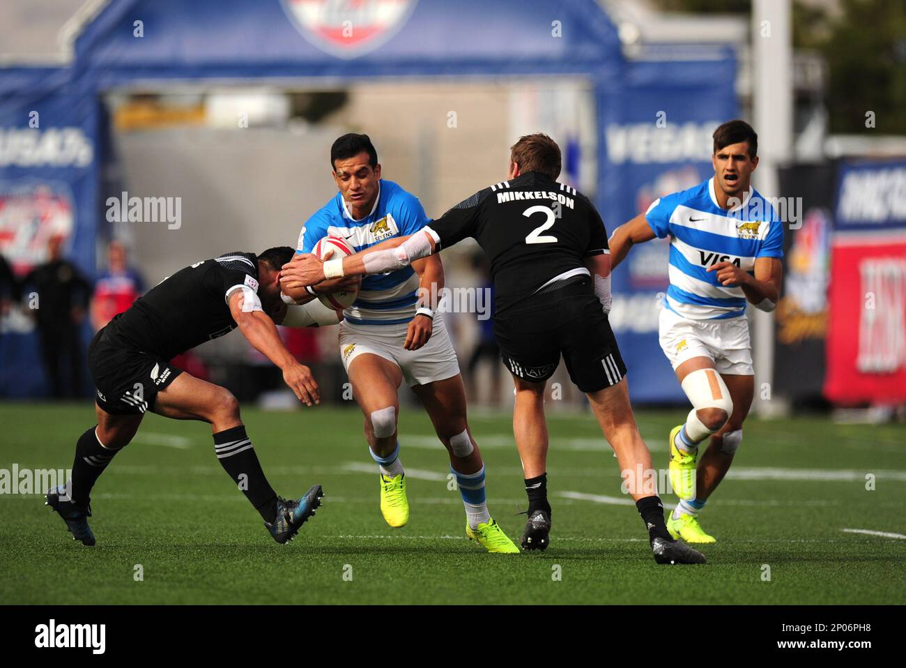 LAS VEGAS, NV - MARCH 04: New Zealand players Tim Mikkelson, right, and ...