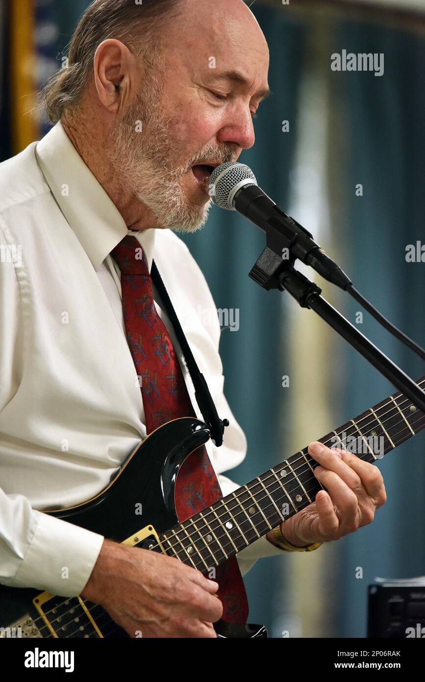 In this Feb. 14, 2017, photo, music veteran Jerry Puckett performs in ...