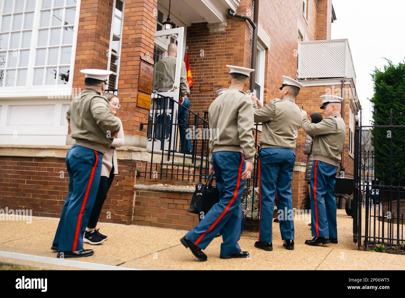 U.S. Marines and their families attending the Commandant of the Marine ...