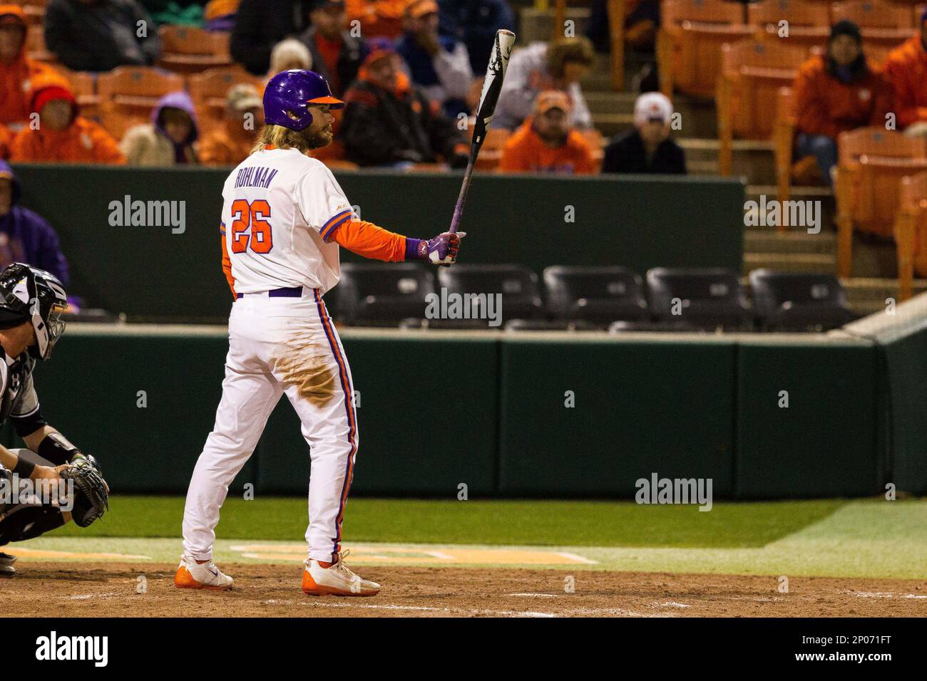 March 3, 2017: Tigers outfielder Reed Rohlman (26) sets up in the box ...