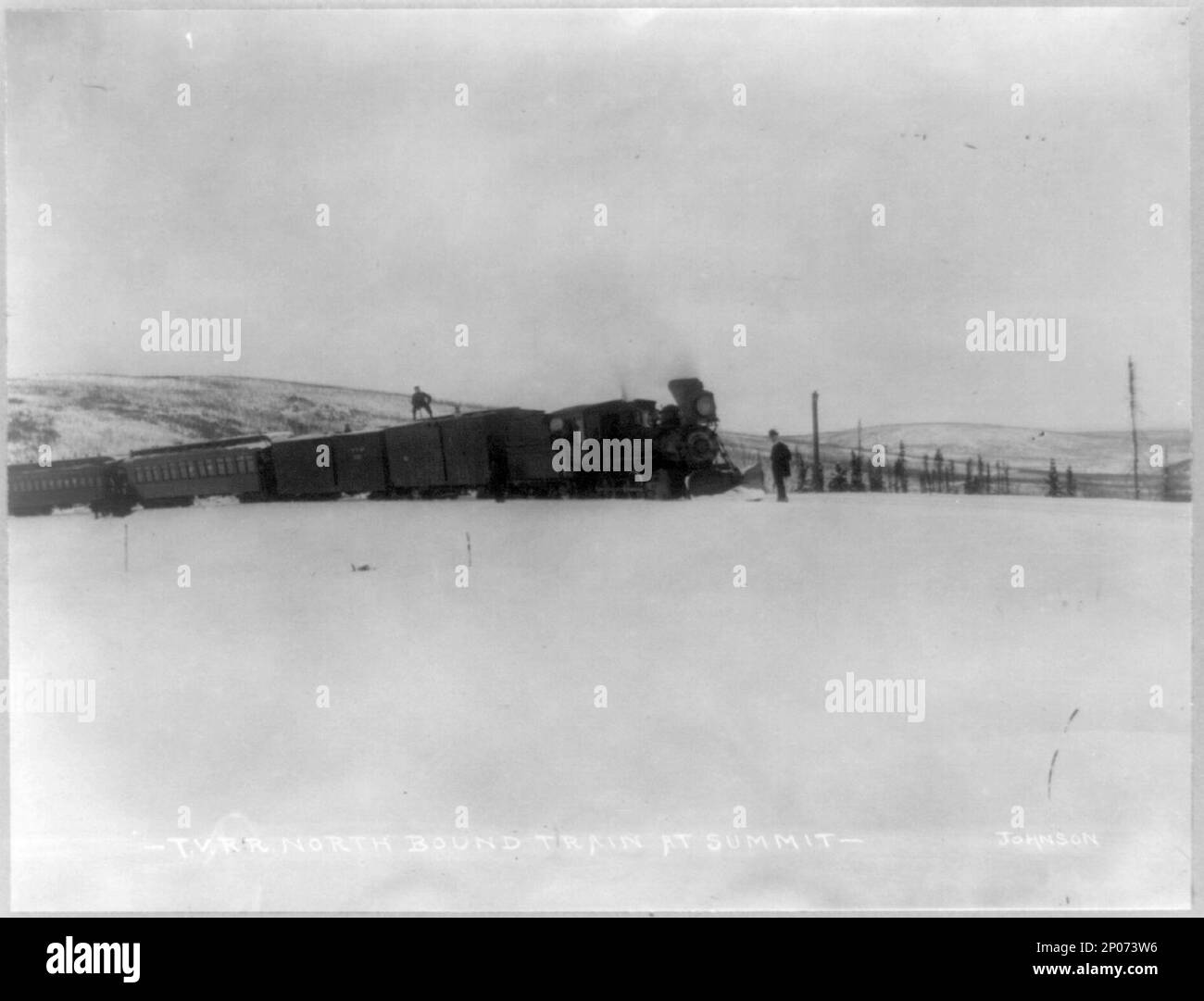 T.V. Railroad northbound at summit , T.V.R.R. northbound train at ...