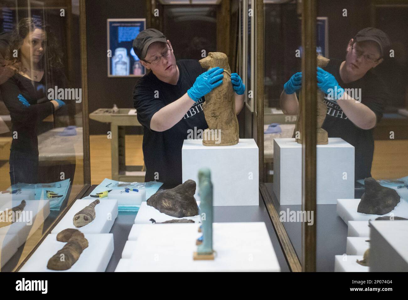 CORRECTS TO COFFIN FOR BABOON NOT MUMMIFIED CAT - Mary Cochran, left ...