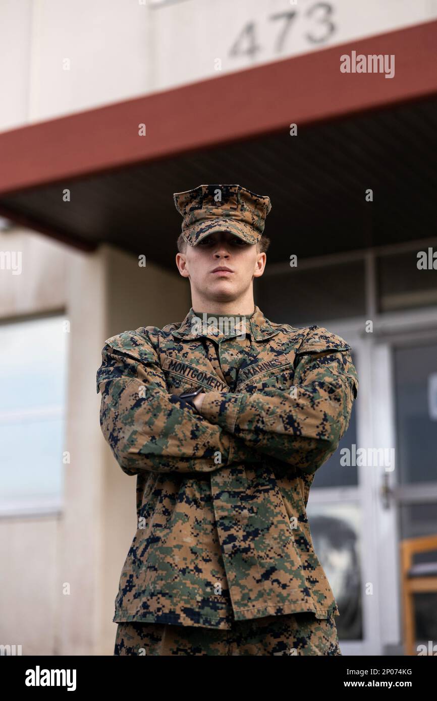 U.S. Marine Corps Lance Cpl. Dallas Montgomery, a barracks manager with ...