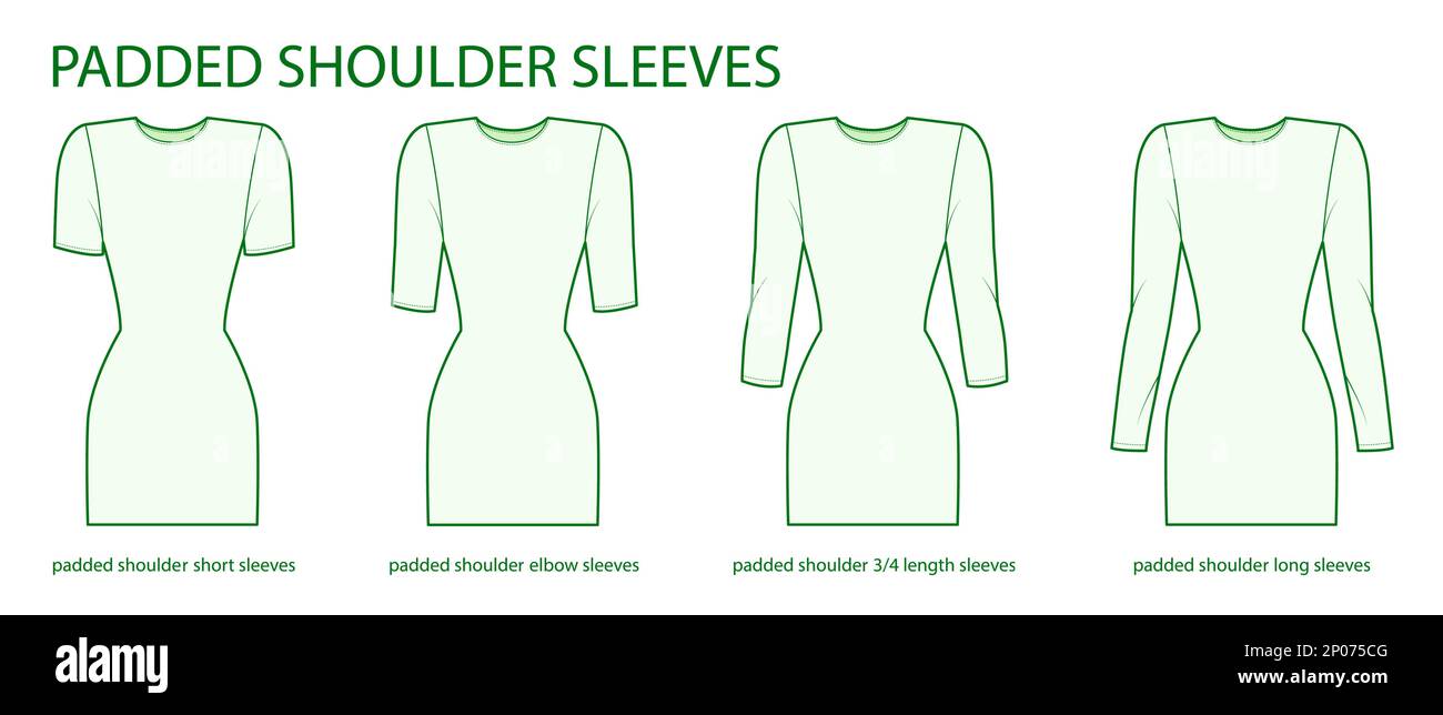 Set of Padded shoulder sleeves clothes - long, short, 3-4, elbow length ...