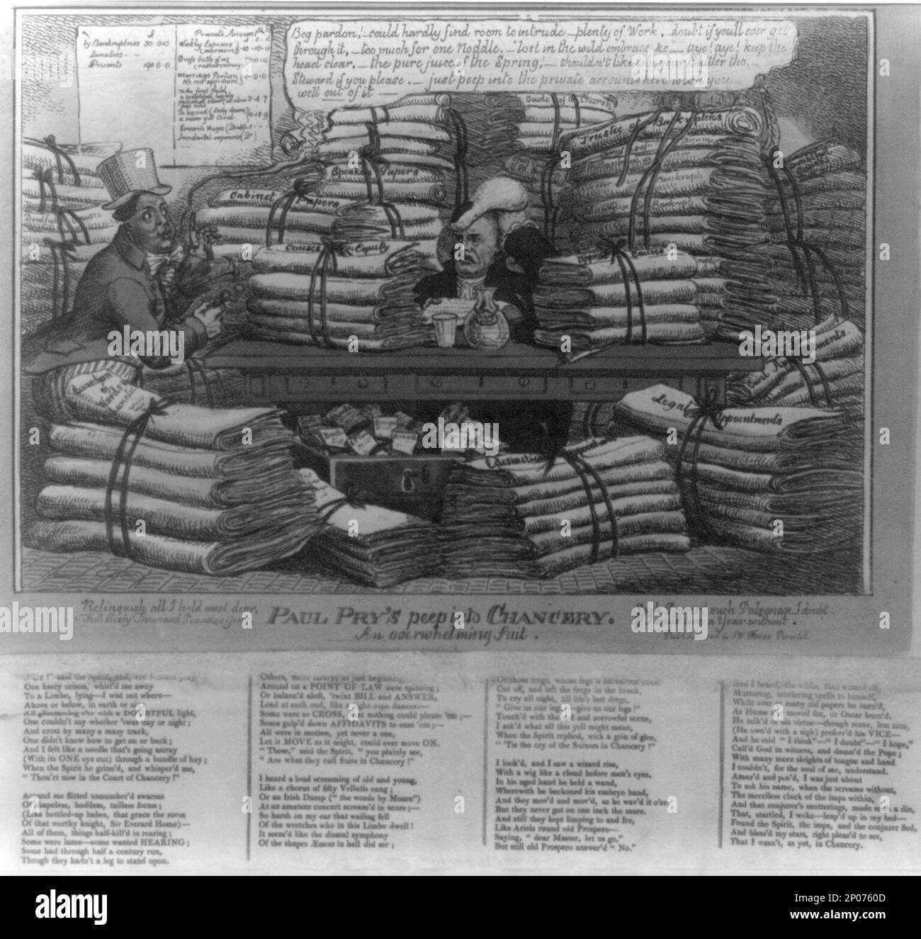 Paul Pry's peep into chancery. British Cartoon Prints Collection Stock ...