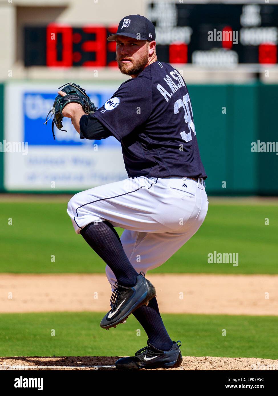 March 01, 2017 - Lakeland, Florida, USA- Detroit Tigers relief pitcher ...