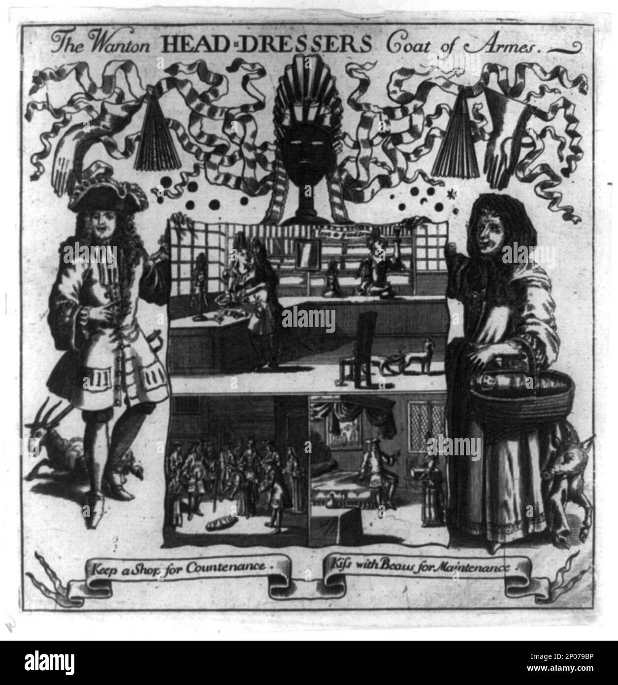 The wanton head-dressers coat of armes. "Keep a shop for contenance ...