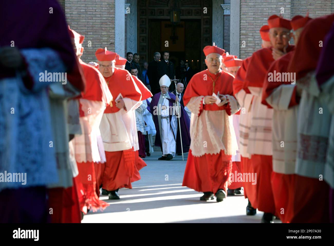 Pope Francis leads a procession in Rome Wednesday, March 1, 2017. Pope ...