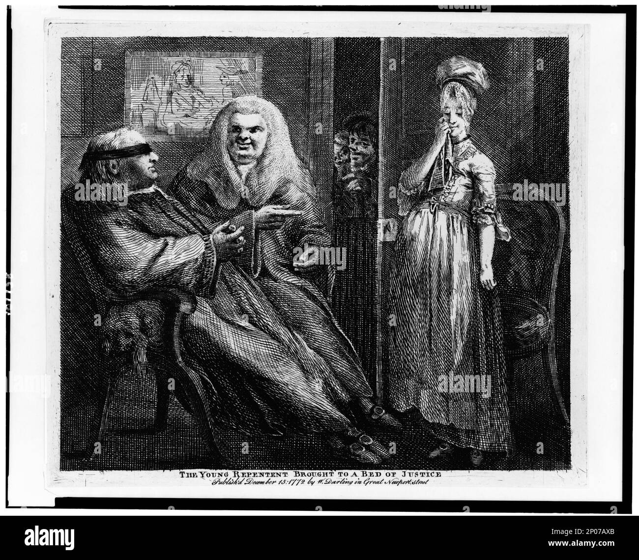 The Young repentent brought to a bed of justice. British Cartoon Prints ...