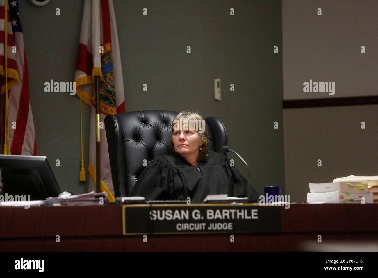 Circuit Court Judge Susan Barthle listens during Curtis Reeves' hearing ...