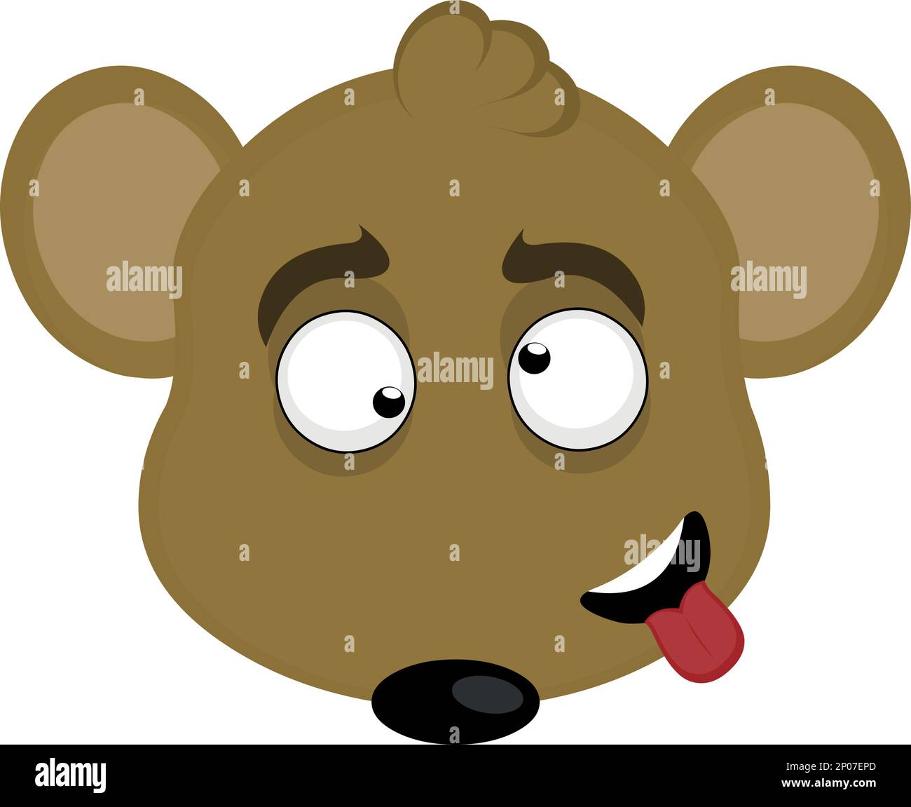vector illustration face of a cartoon mouse with an expression of ...