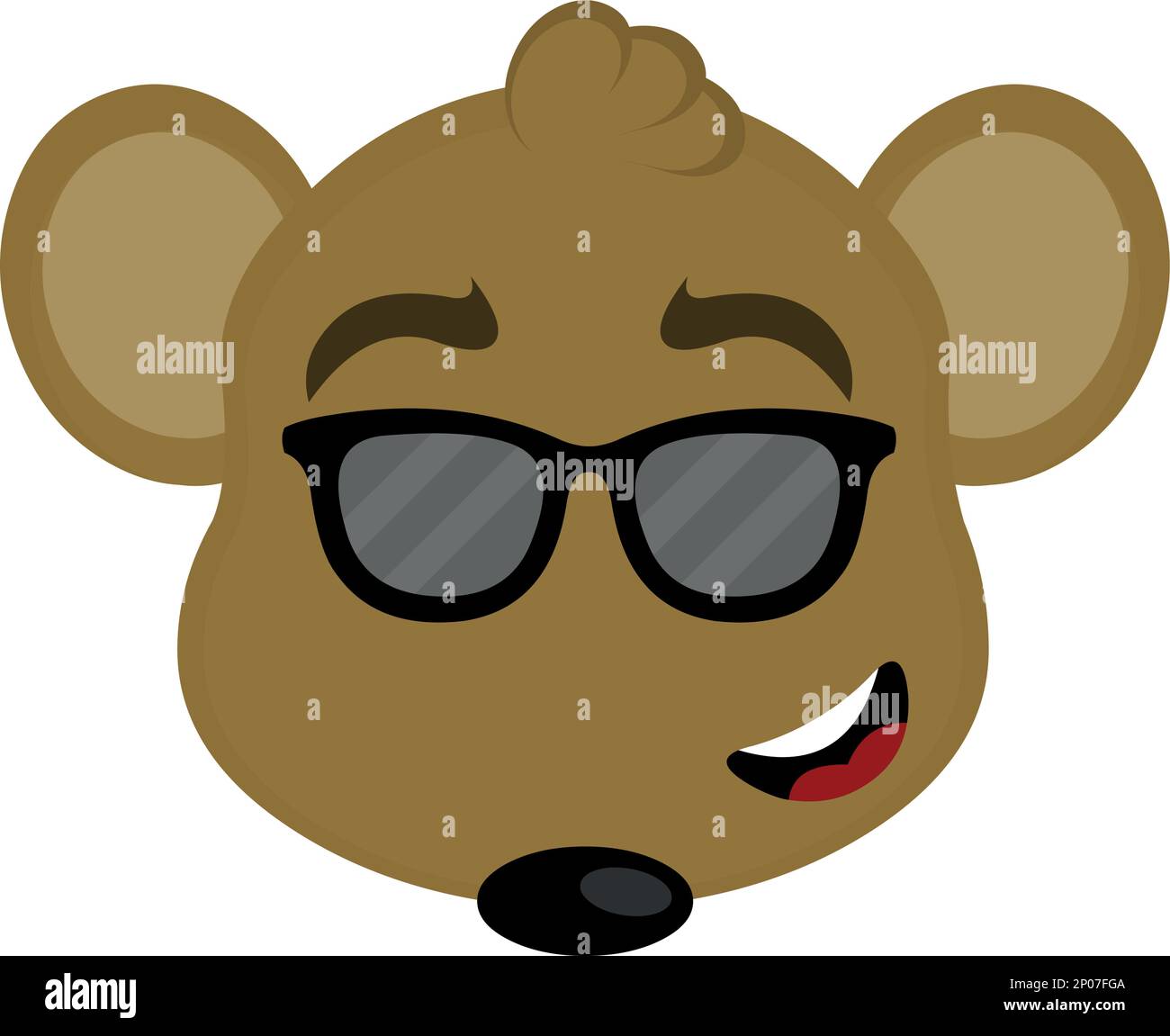 Vector illustration of cartoon mouse rodent face with sunglasses Stock ...