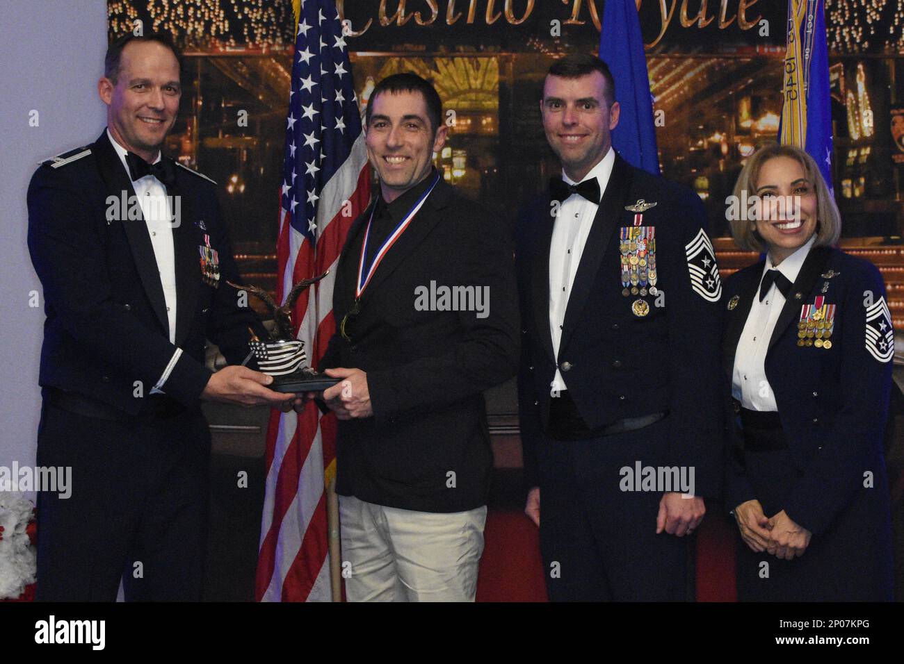 Col. Benjamin Harrison, 301st Fighter Wing commander, Chief Master Sgt ...