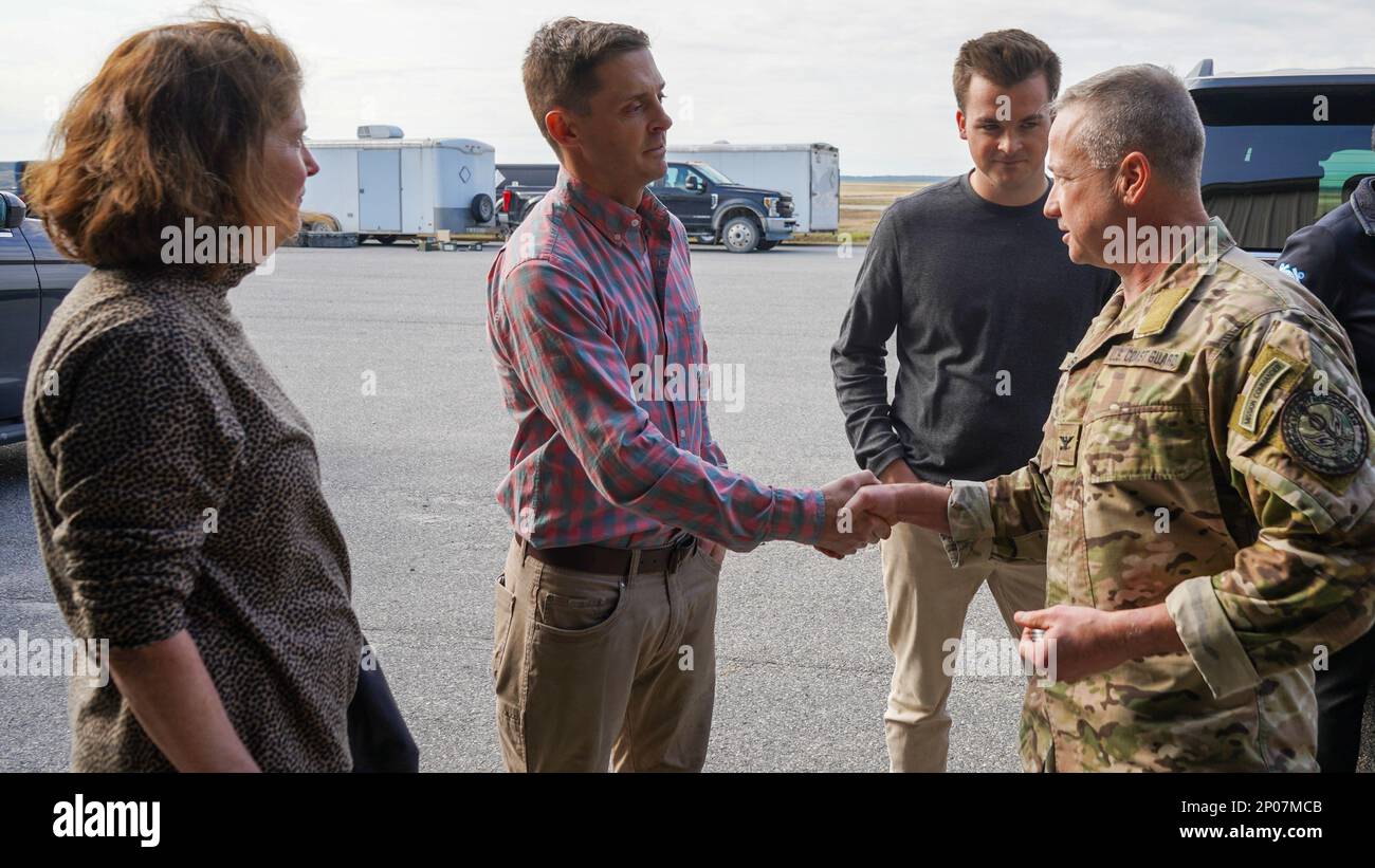 U.S. Coast Guard Capt. Douglas Stark, right, Maritime Security Response ...