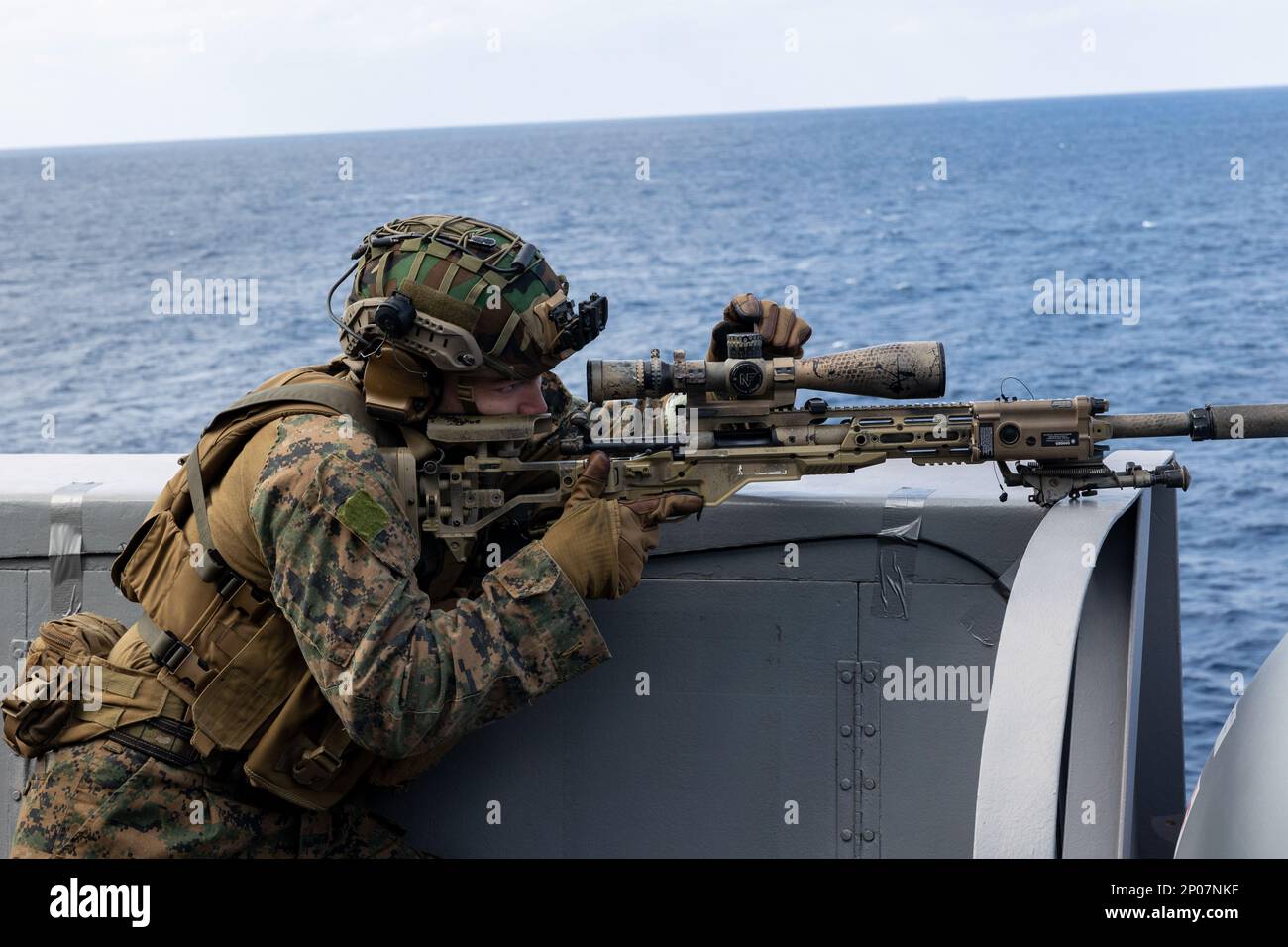 U.S. Marine Corps Cpl. Adam Hytrek, a sniper with Battalion Landing ...