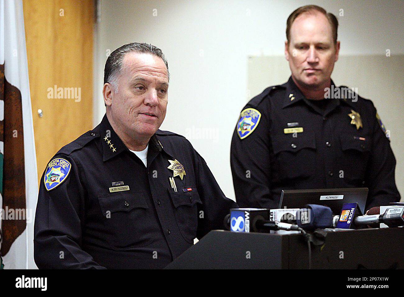 Santa Cruz Police Chief Kevin Vogel and Chief Deputy Dan Flippo express ...
