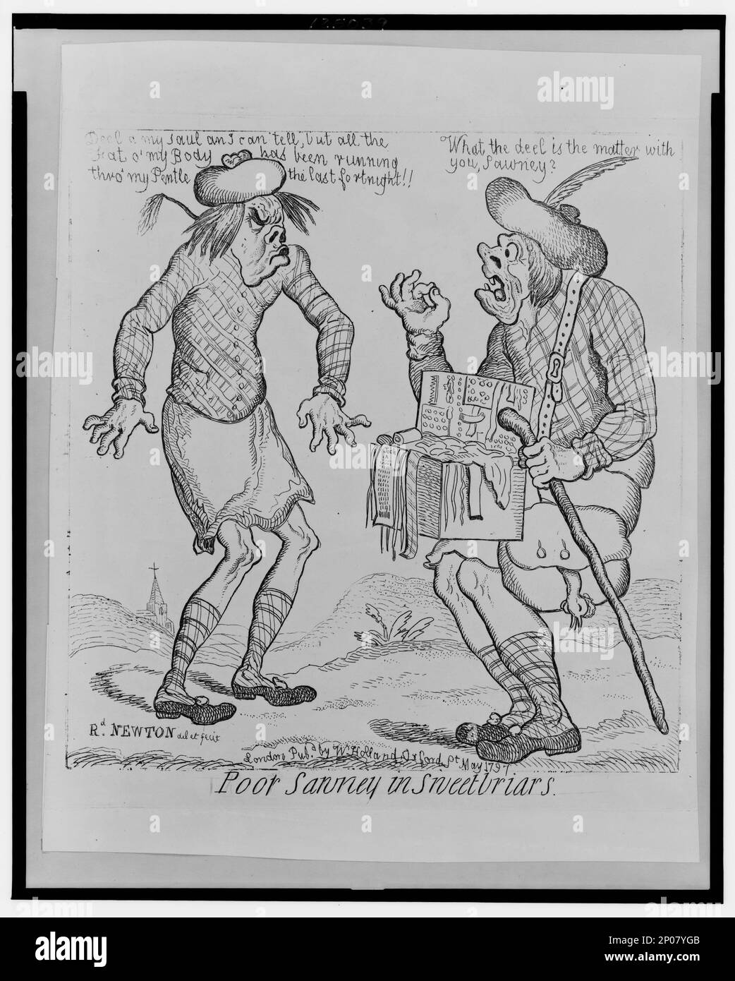 Poor Sawney in sweetbriars Rd. Newton del et fecit.. British Cartoon ...