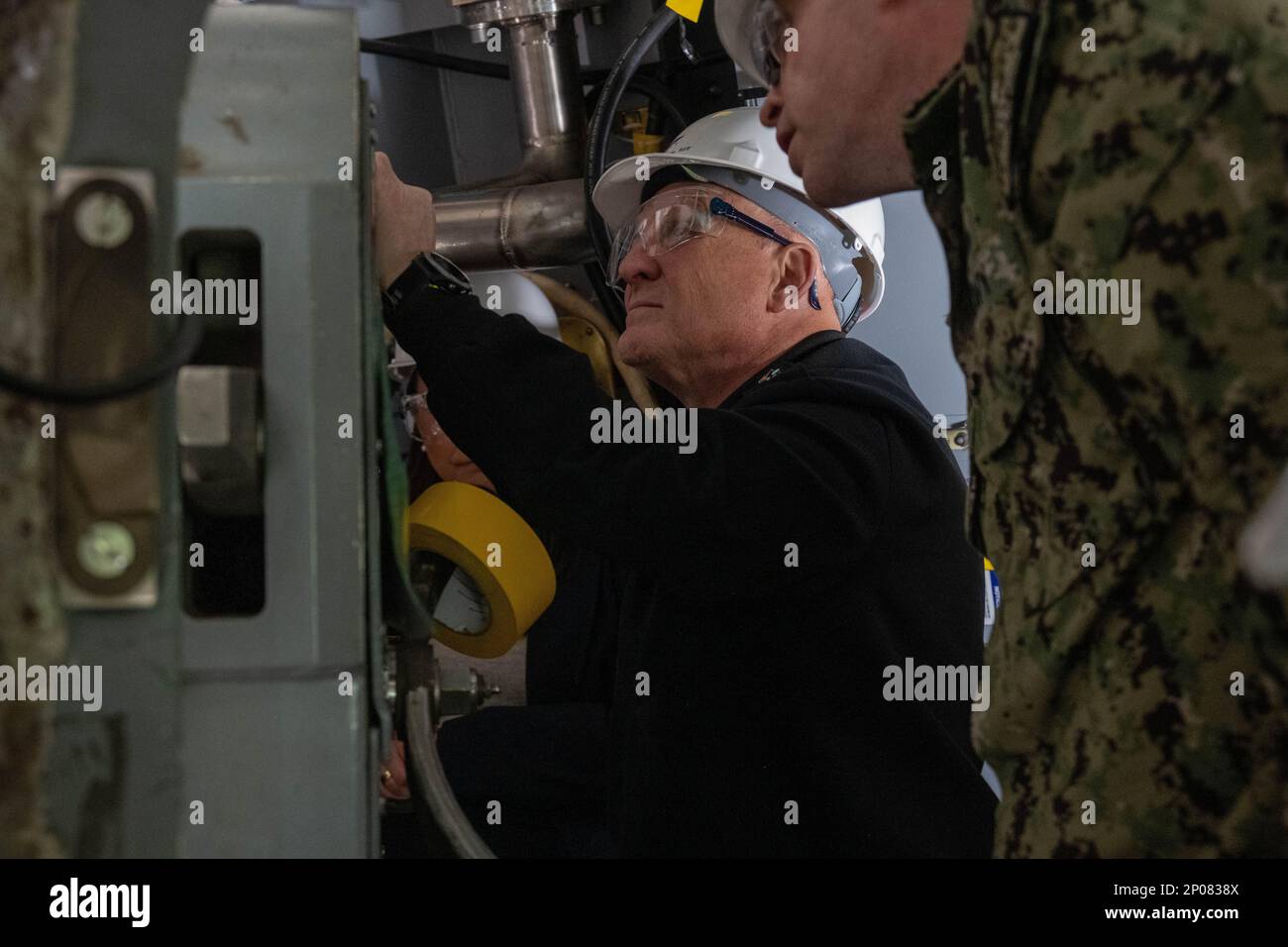 SAN DIEGO (Feb. 15, 2023) - Chief of Naval Operations Adm. Mike Gilday tours the General ...