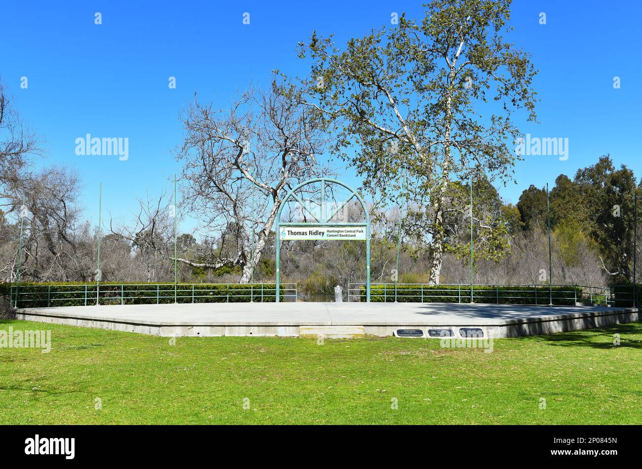 HUNTINGTON BEACH, CALIFORNIA - 02 MAR 2023: The Thomas Ridley Bandstand ...