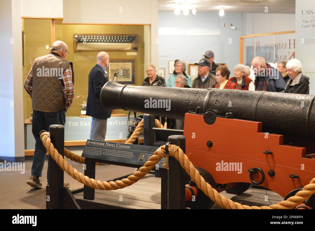 Rick Brown, a Volunteer Docent at the Hampton Roads Naval Museum, leads ...