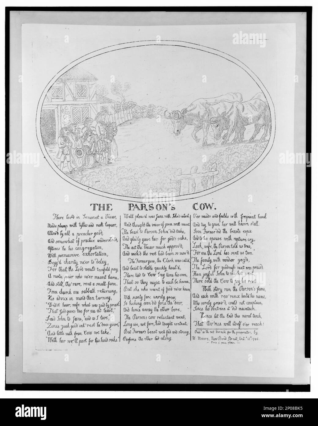 The parson's cow. British Cartoon Prints Collection . Cows,England,1780 ...