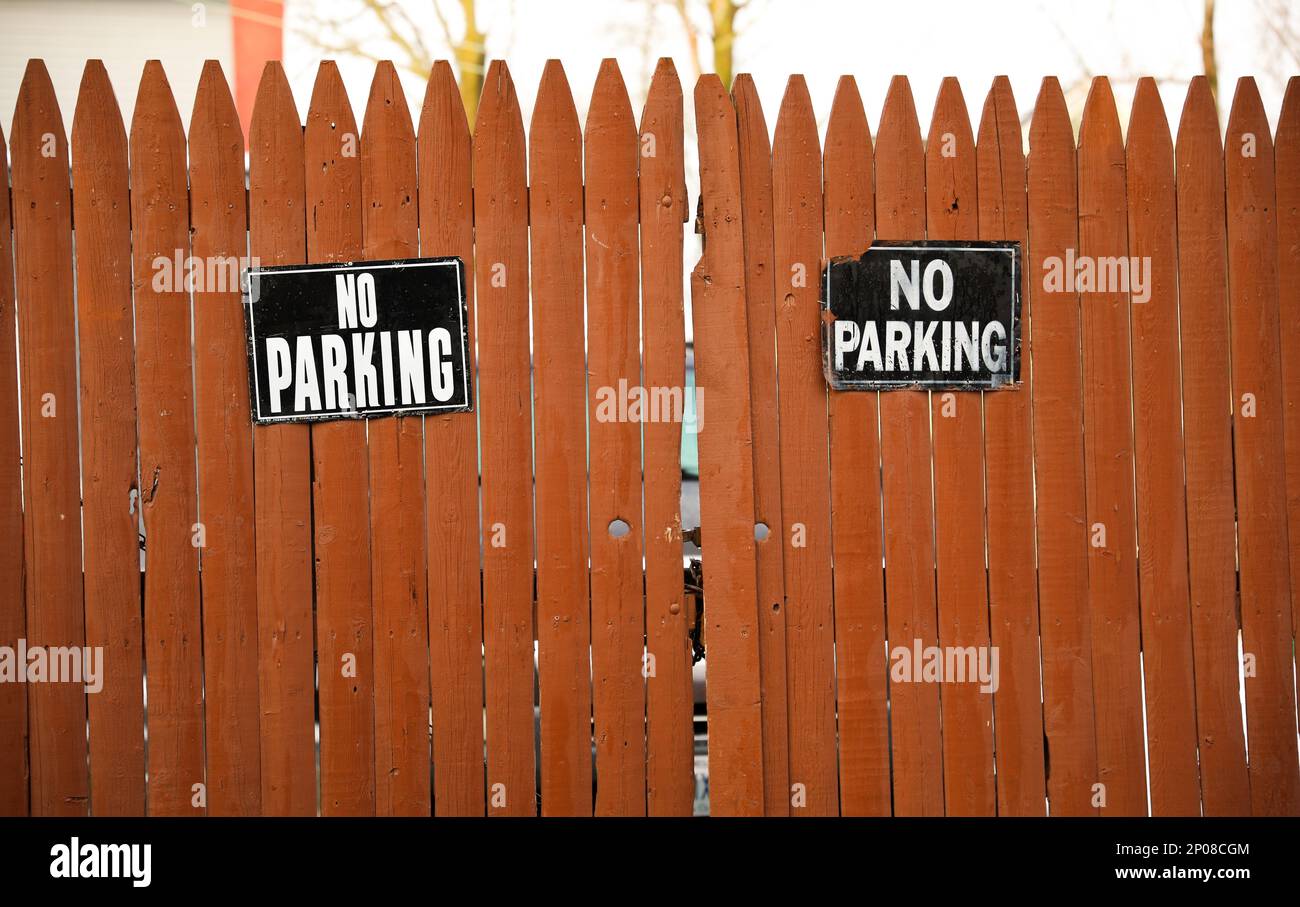 no parking on public street and road sign regulation Stock Photo - Alamy