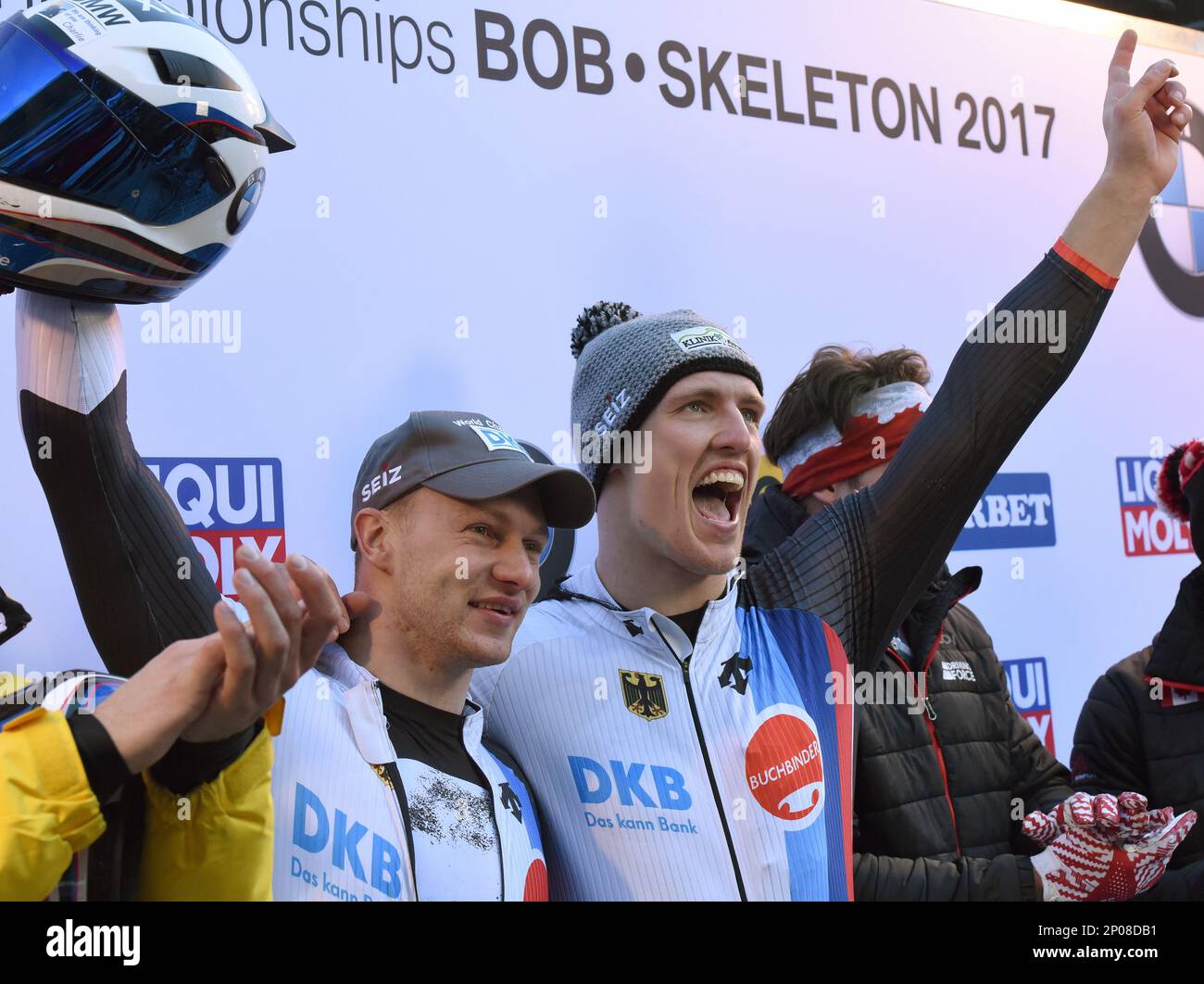 Germany's bobsleigh team, Francesco Friedrich, left, and Thorsten ...