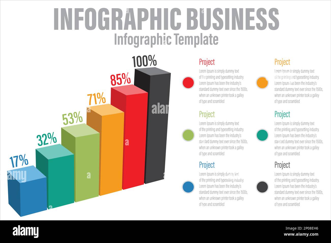 A chart with a bar chart that says project info Stock Vector Image ...