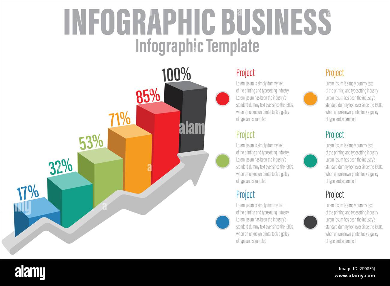 A chart with a bar graph and the words infographics in the middle Stock ...