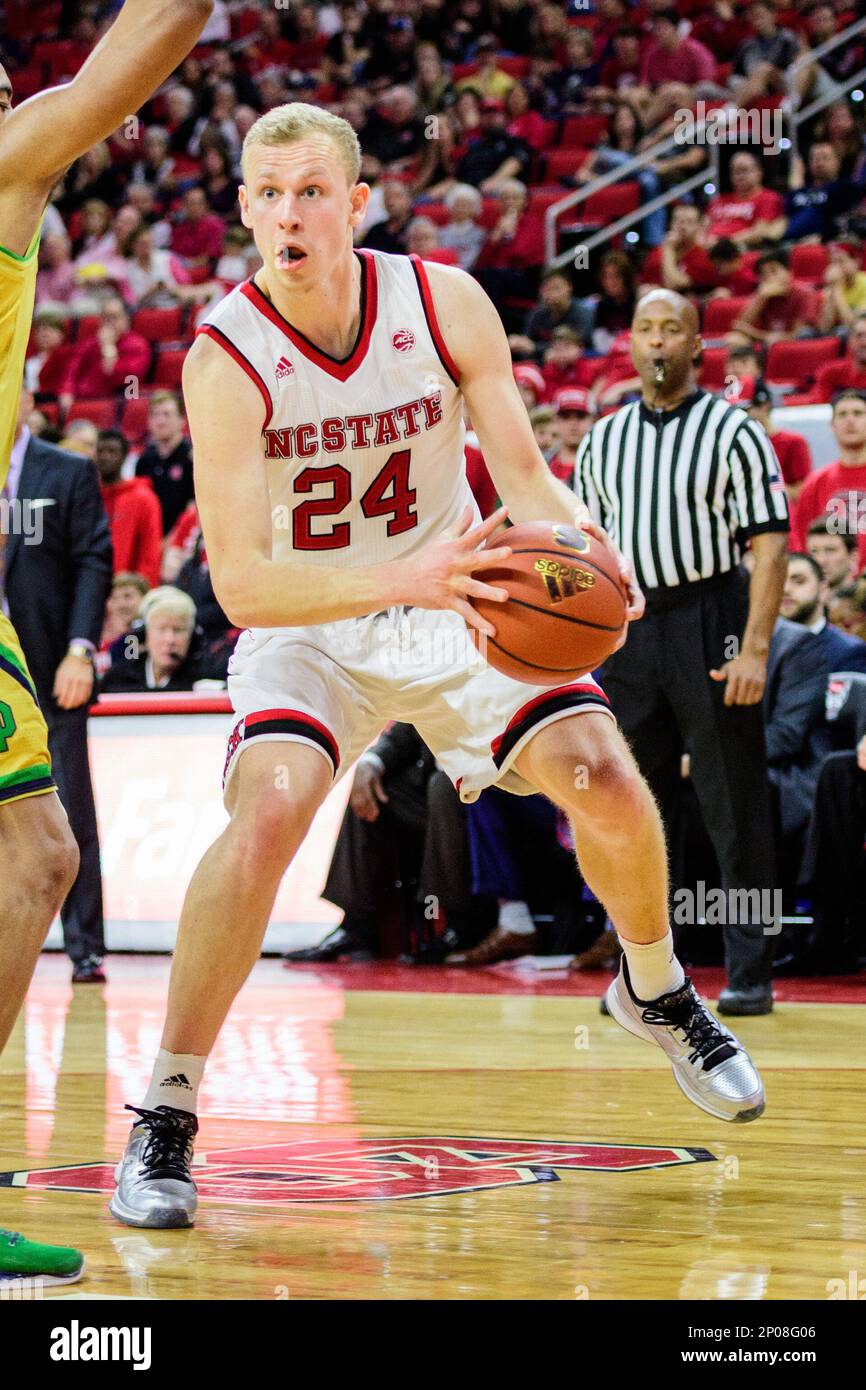 NC State guard Maverick Rowan (24) during the NCAA Basketball game ...