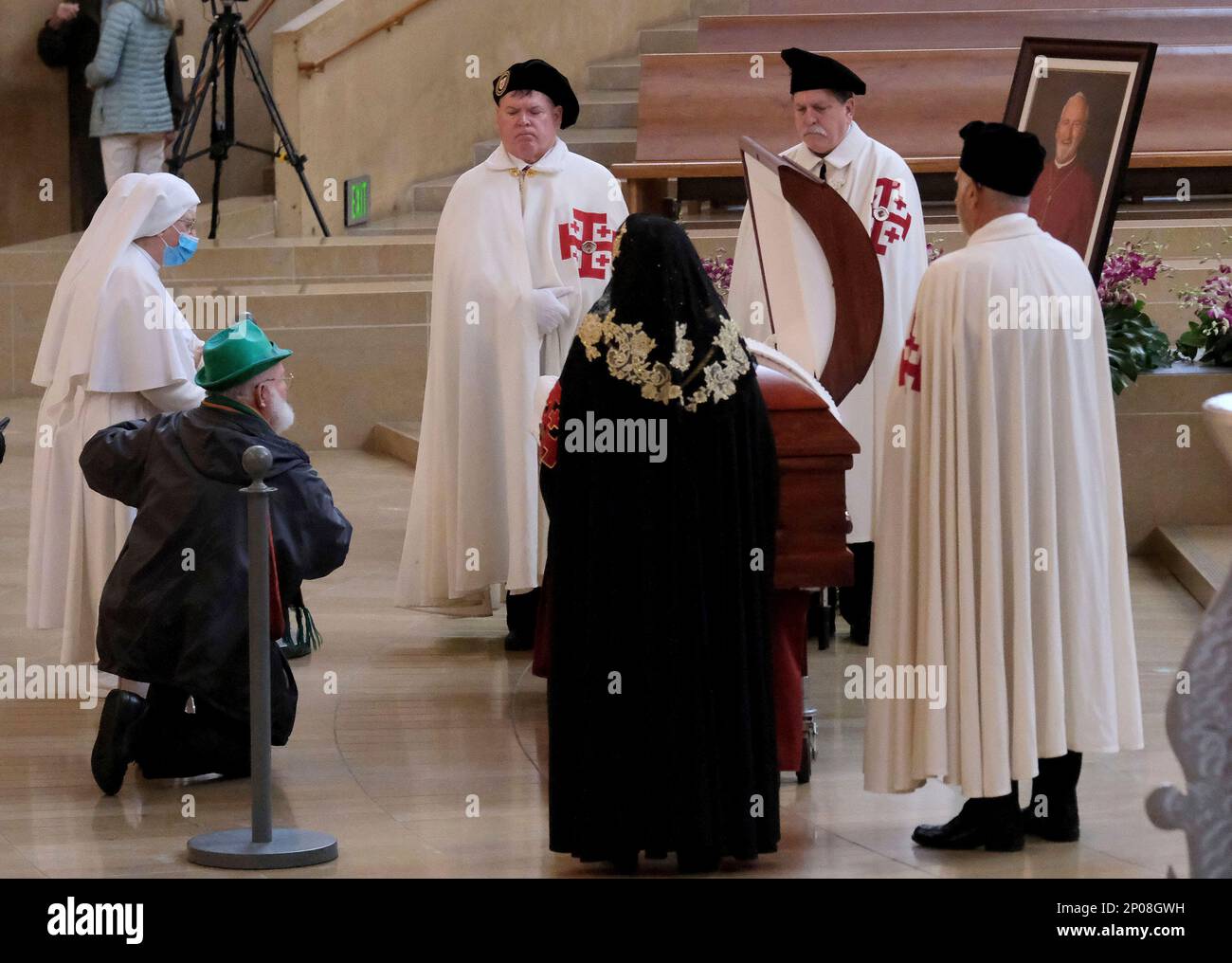 The Equestrian Order of the Holy Sepulchre of Jerusalem stand as others ...