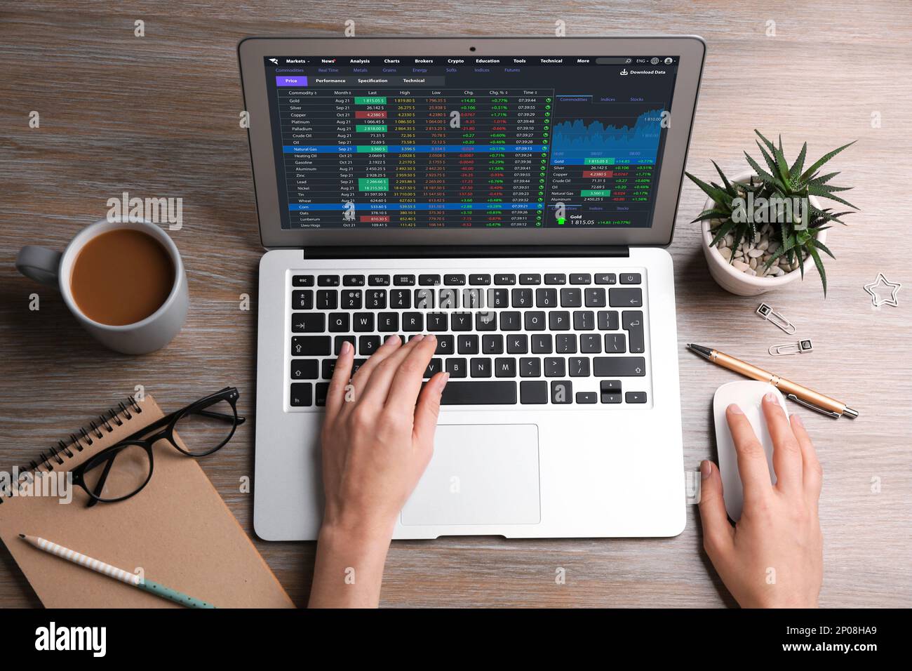 Stock market screen flat hi-res stock photography and images - Alamy