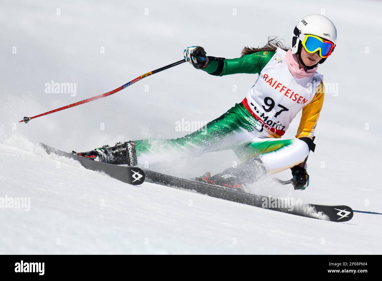 Rachel Elizabeth Olivier of South Africa competes during the second run ...