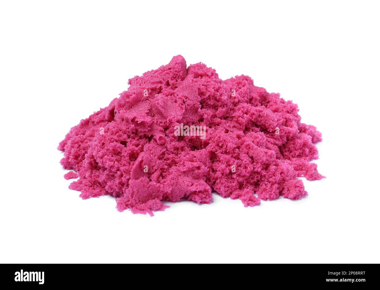 Pile of pink kinetic sand on white background Stock Photo - Alamy