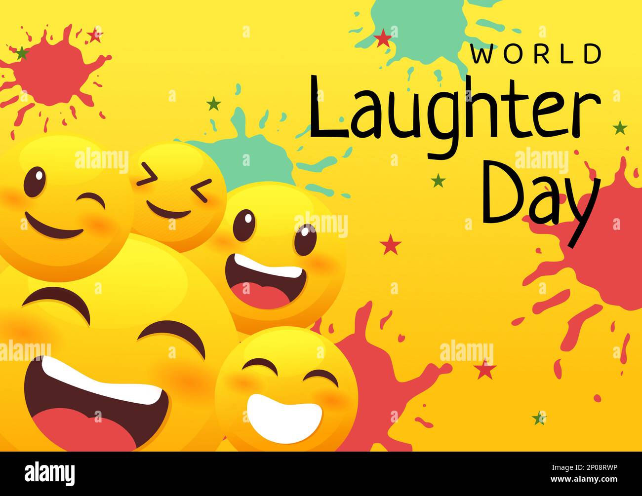 World Laughter Day Illustration with Smile Facial Expression Cute for ...