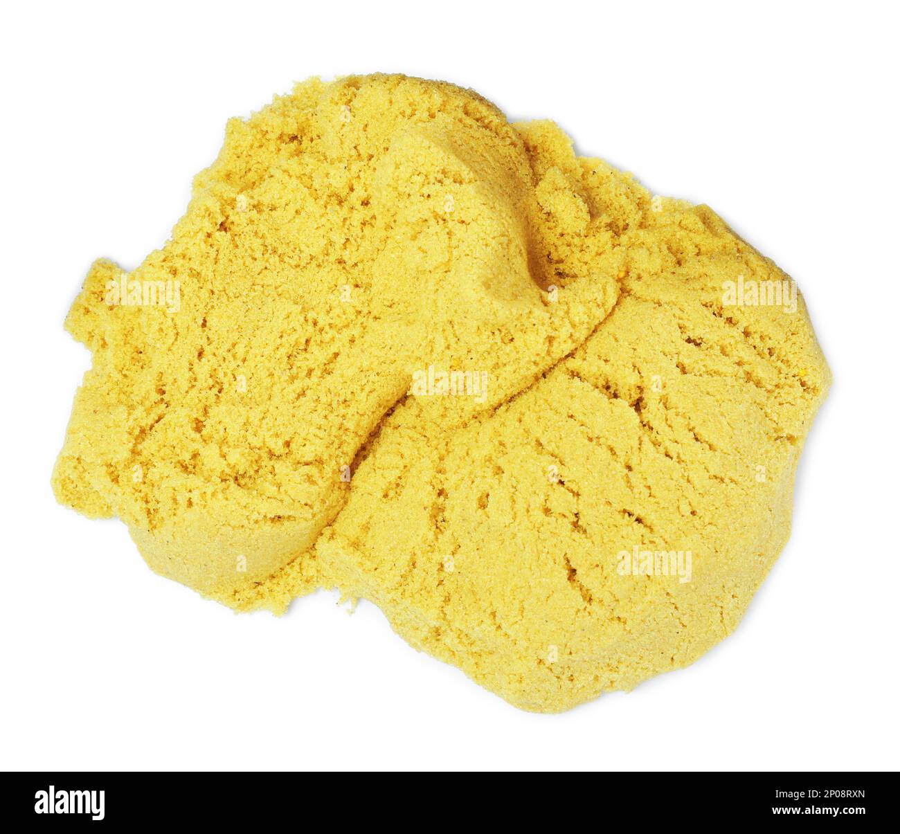 Pile of yellow kinetic sand on white background, top view Stock Photo ...