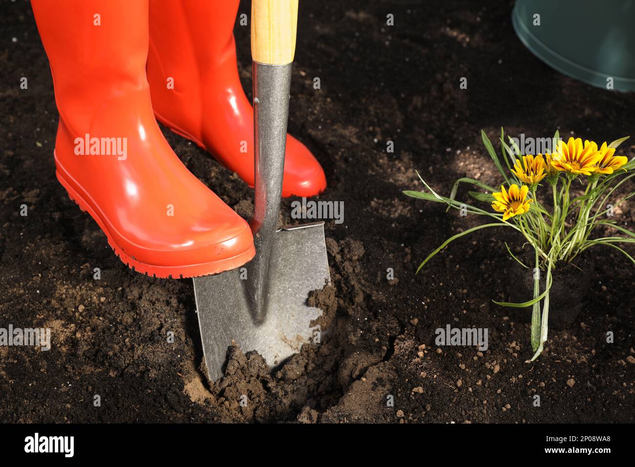 Woman digging soil hi-res stock photography and images - Alamy