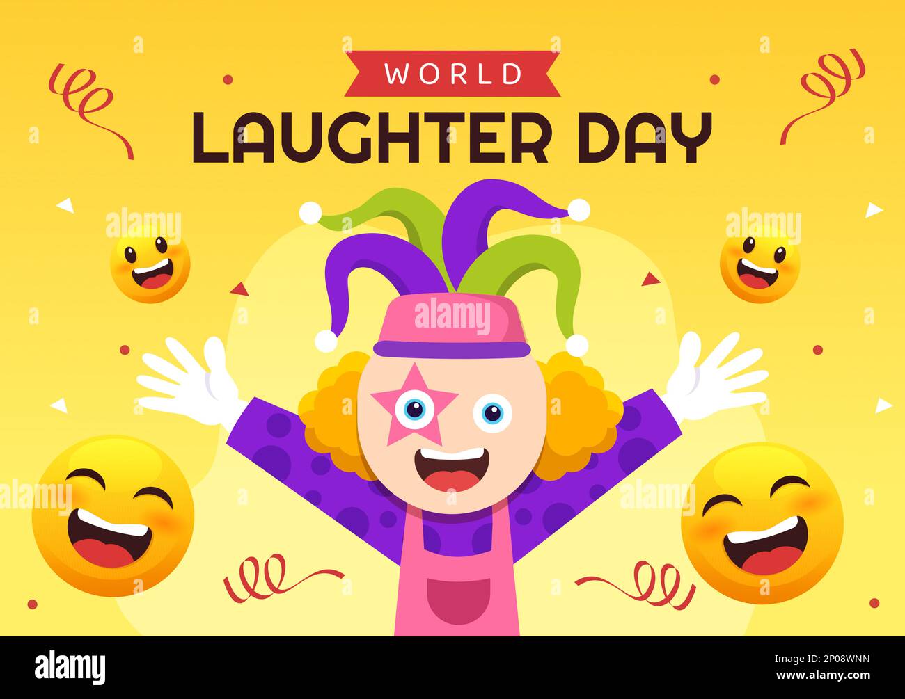 World Laughter Day Illustration with Smile Facial Expression Cute for ...