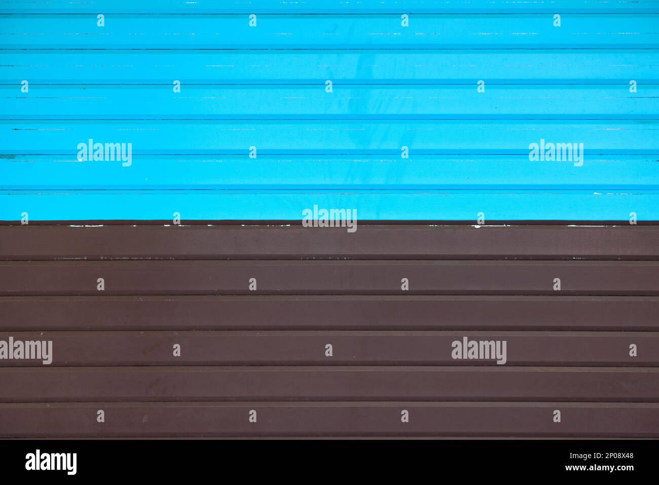 Cyan and chocolate iron shutter that can be used as wallpaper or as ...