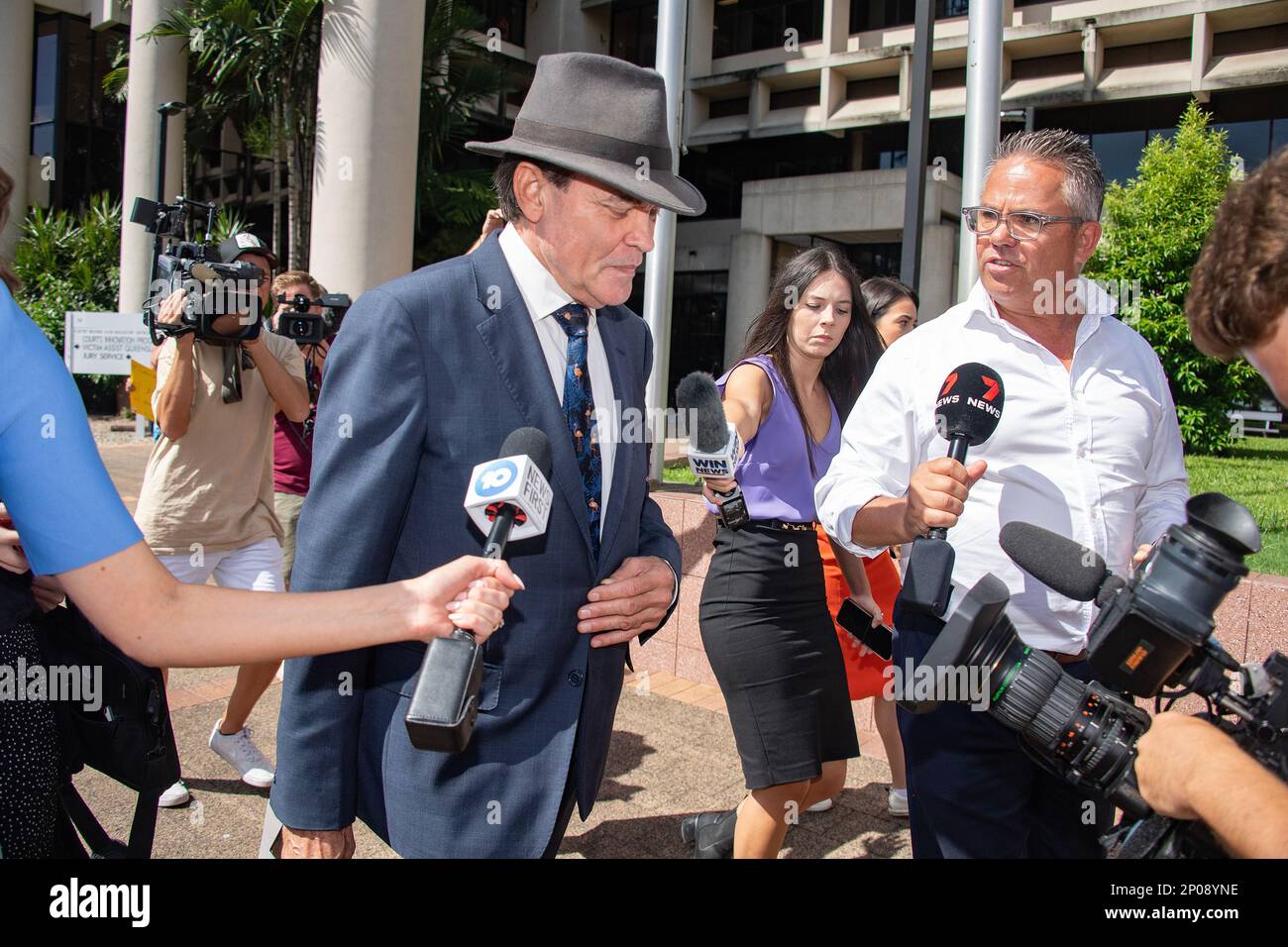 Defence Lawyer Derek Perkins departs the Cairns Magistrates Court in ...