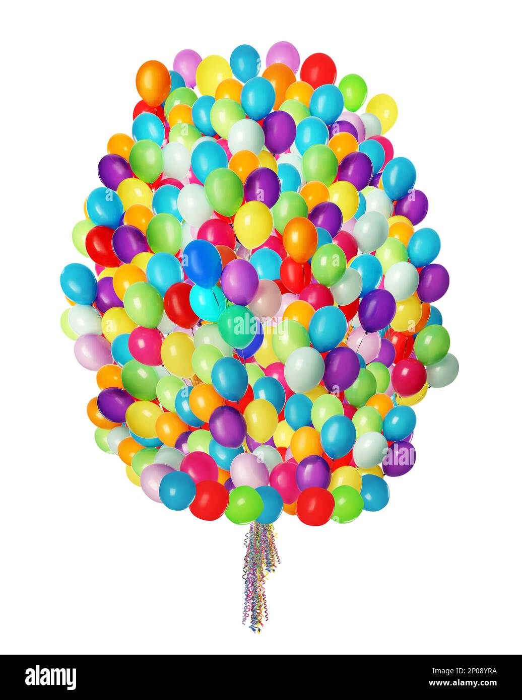 Big bunch of bright balloons on white background Stock Photo - Alamy