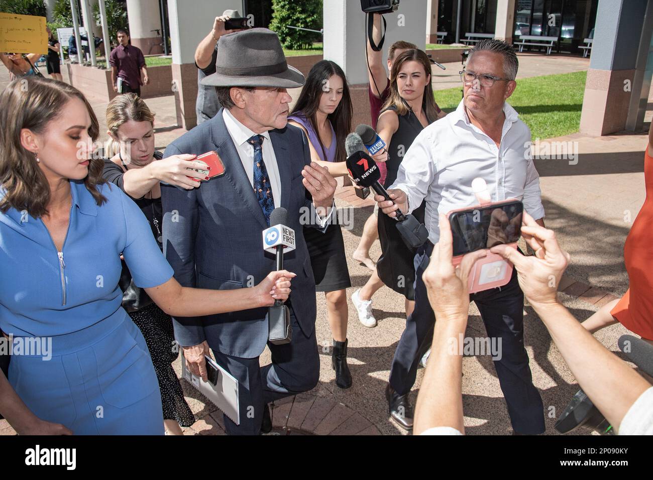 Defence Lawyer Derek Perkins departs the Cairns Magistrates Court in ...