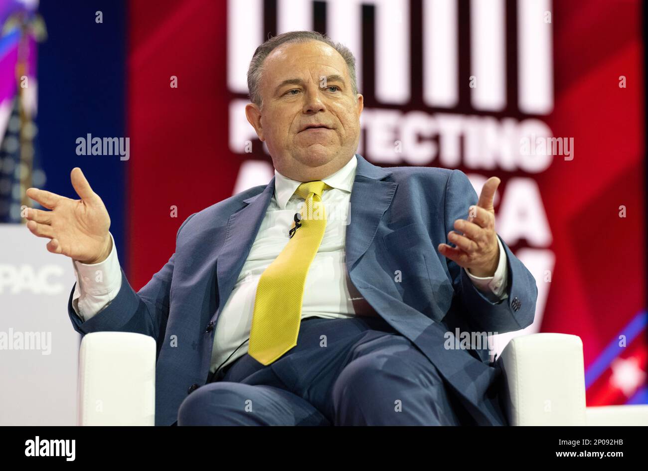 National Harbor, Maryland, USA. 2nd Mar, 2023. Chris Ruddy, CEO Newsmax ...