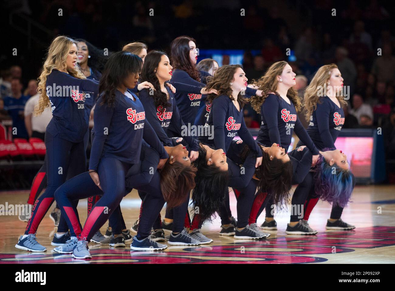 February 11, 2017: The St. John's Red Storm dance team performs during ...