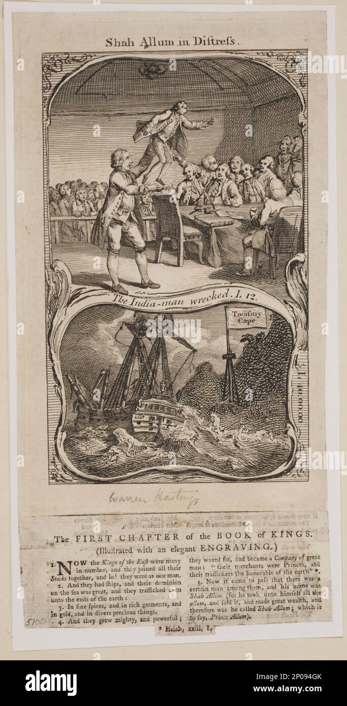 Shah Allum in distress. British Cartoon Prints Collection . Colebrooke ...