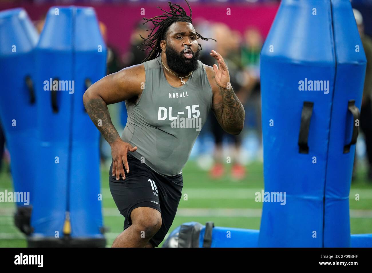Arizona State defensive lineman Nesta Silvera runs a drill at the NFL ...