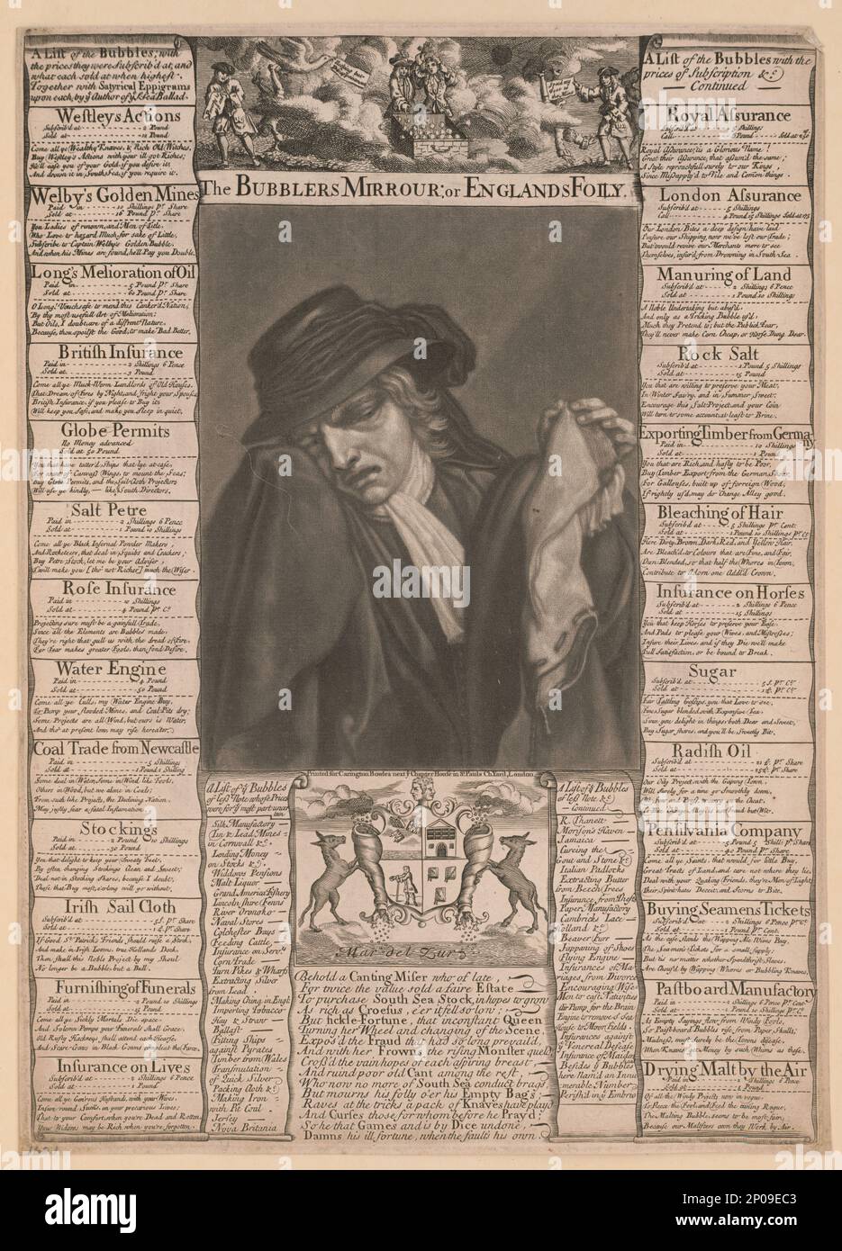 The Bubblers mirrour : or Englands folly. British Cartoon Prints ...