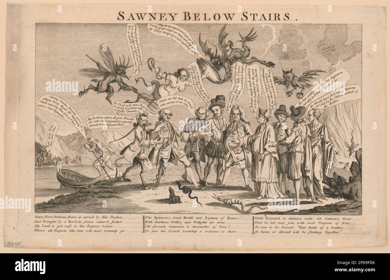 Sawney below stairs. British Cartoon Prints Collection . Bute, John ...