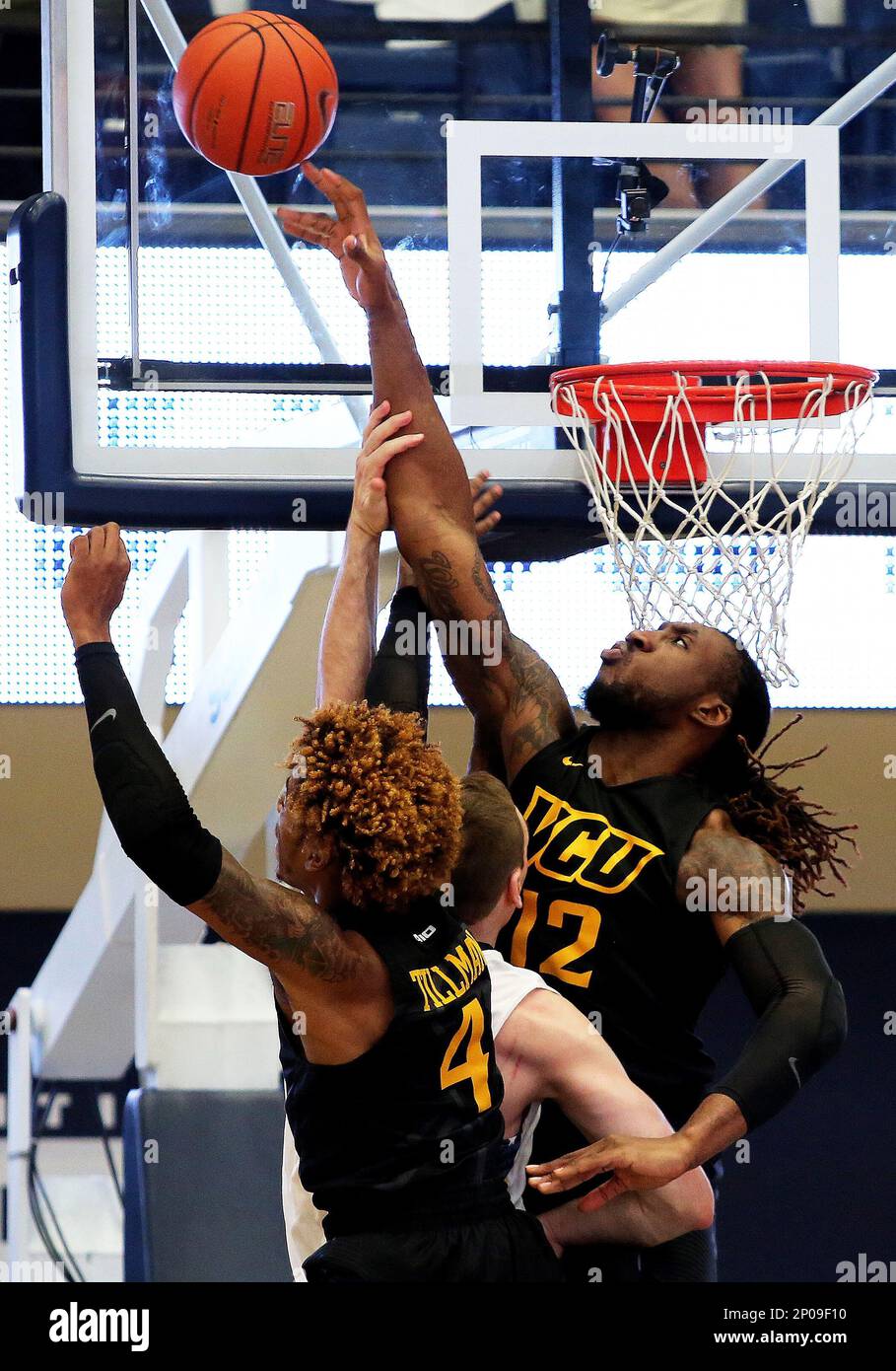 Virginia commonwealth rams forward mo alie cox 12 hi-res stock ...